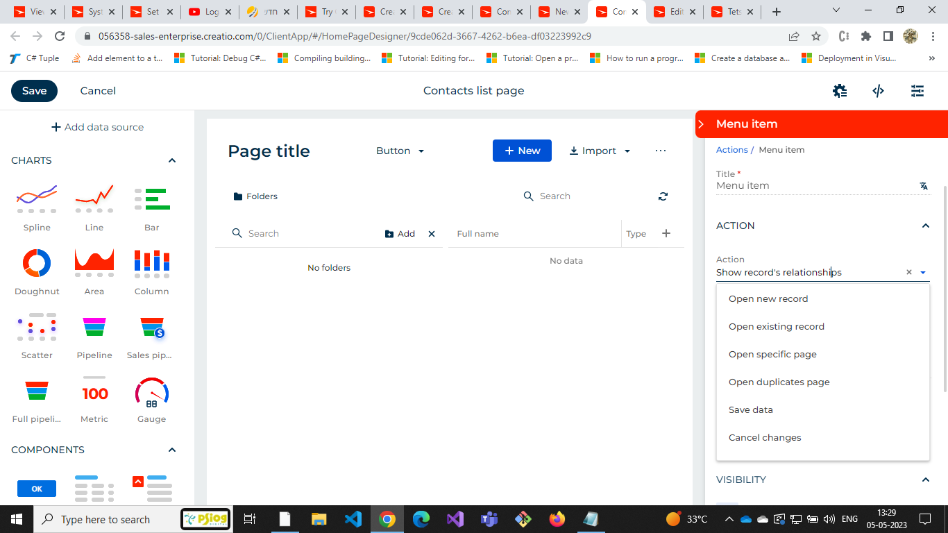View changelog option in the edit/section page in FreedomUI | Community Creatio